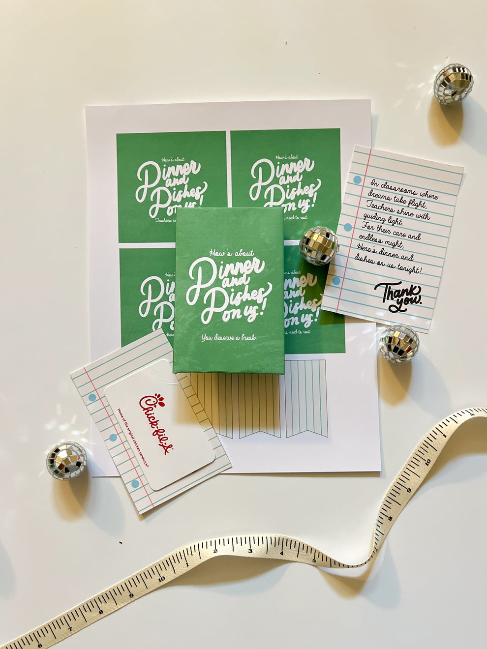 Dinner and Dishes for Teacher | Mini Printable Set – Grace Collective Shop