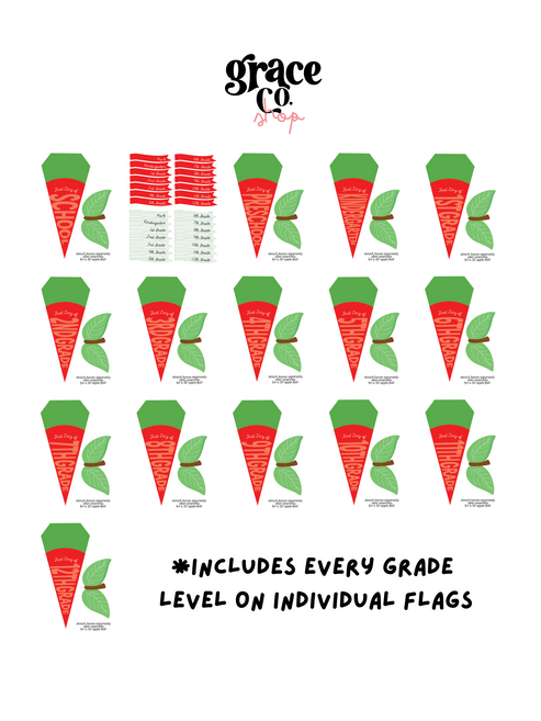 First Day of School | Printable Apple Pennant Flag Set – Grace ...